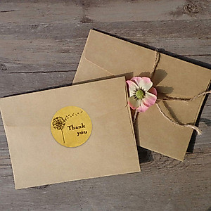 YU-NIYUT 1 Roll Simple Design Thank You Letters Dandelion Print Label Stickers Craft Per Roll Stationery Adhesive Sealing Decor, Exquisite and Easy to Use