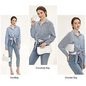 White Purse for Women 3pcs Set Small Shoulder Bag Mini Clutch Purses 90s Y2k Handbags