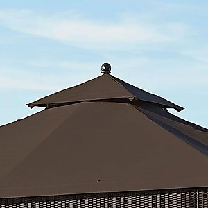 Garden Winds Wicker Gazebo Replacement Canopy Top Cover - RipLock 350