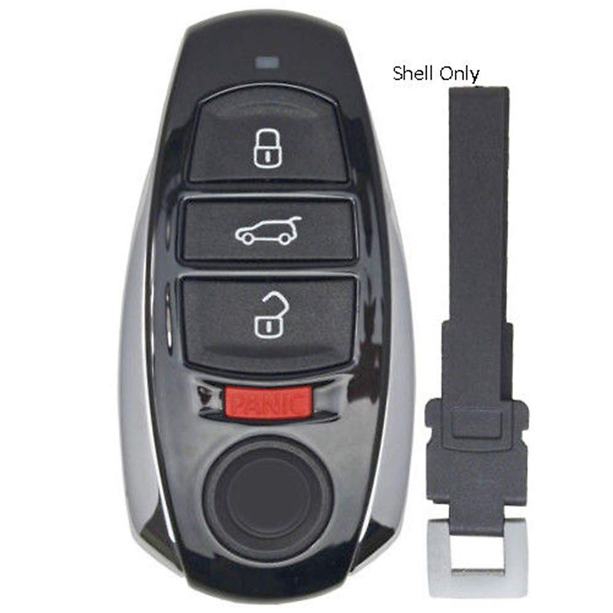 Keyecu Replacement Remote Key Shell Case Fob 4 Button for Volkswagen Touareg 2011-2016