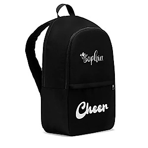 Zaaprint Cheer Cheerleaders Black Backpack Laptop Bag Shoulder Bag for Hiking Adult Birthday Holiday Gift