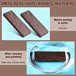 Sasylvia 4 Pcs Black Ebony Lumber Wood Timber Handle Plate Natural Wood Knife Handle Scales Knife Scales Lumber Blank for DIY Music Instruments Tools Crafts, 4.7'' x 1.6'' x 0.4''