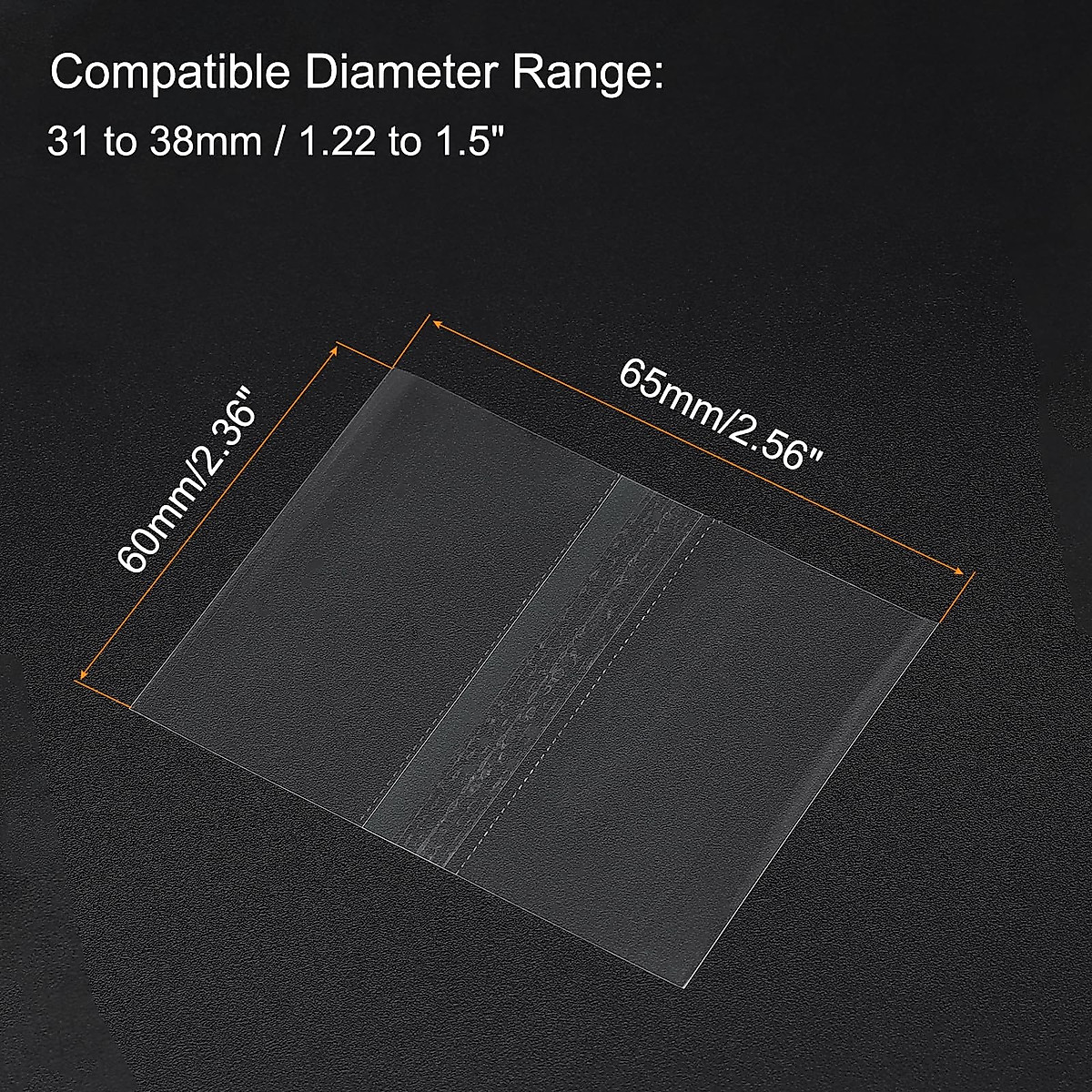 PATIKIL 65x60mm PVC Perforated Shrink Bands, 250Pcs Heat Shrink Wrap for Bottles, Jars, Cans and Tins Fits Cap Diameter 1.22to1.5", Clear