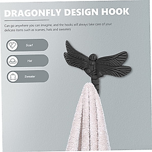 Cabilock Retro Dragonfly Shape Hook Coat Hat Key Hanger Iron Cast Craft Home Decorative Wall Hook