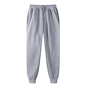 Lastesso Women's Baggy Sweatpants Casual Size Elastic Waistband Cinch Bottom Joggers Pants Active Long Trousers with Pockets Gray XL