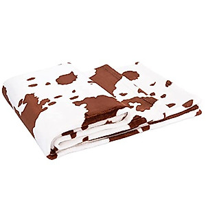 DANGTOP Cow Blanket, Brown Flannel Fleece Cowe Throw, Cozy Soft Warm and Lightweight Throw Blanket, for Kids Adults, Bedroom Decor (Brown, 59x79 inches)