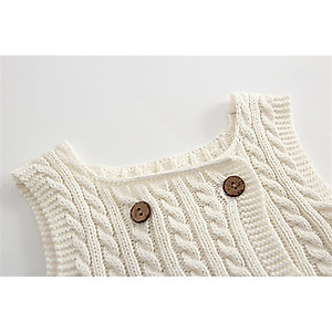 Mud Kingdom Baby Girls Jumper Dress Sweater with Daisy Flowers Beige 12-18 Months