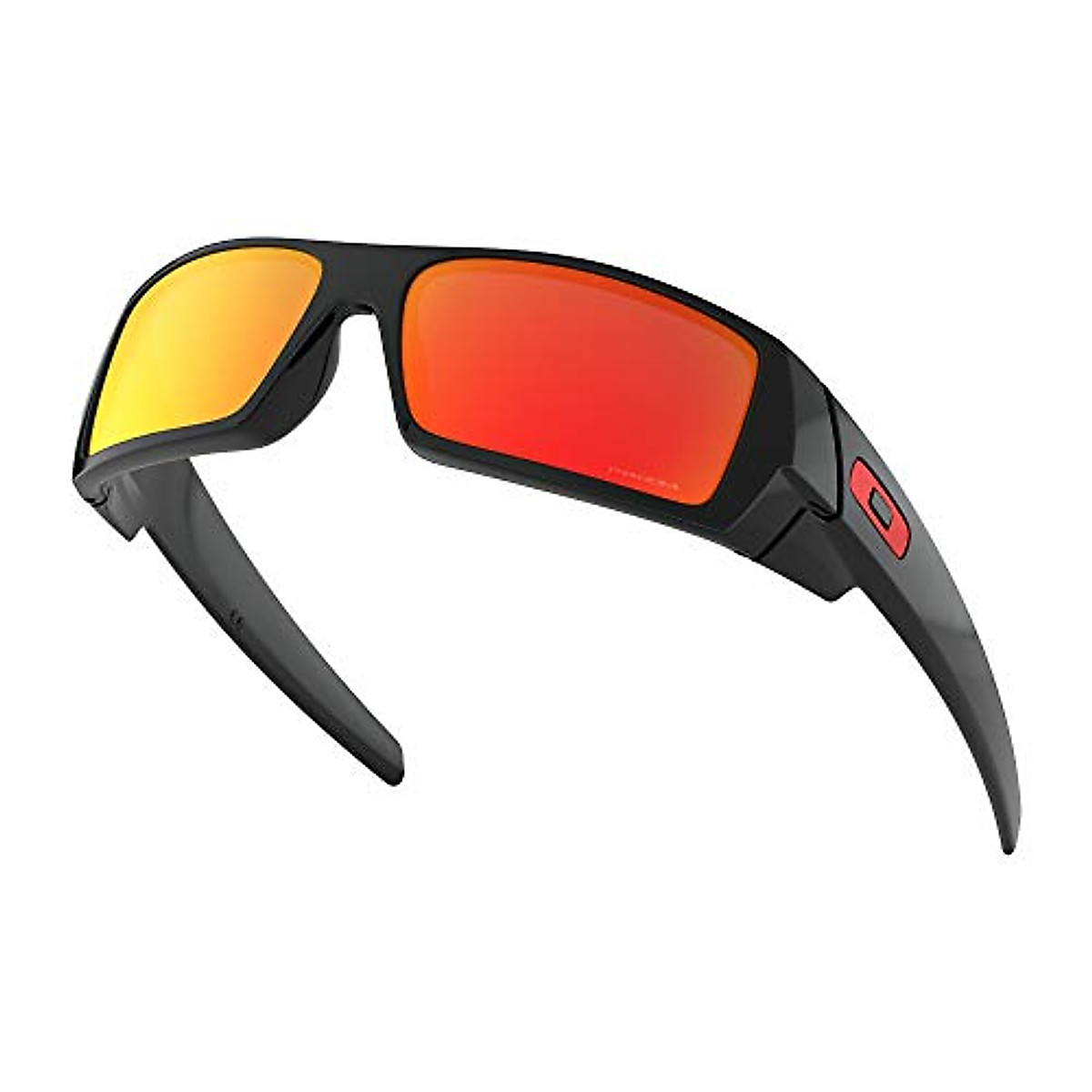 Oakley Gascan Sunglasses (Polished Black Frame, Prizm Ruby Lens) with Lens Cleaning Kit and Country Flag Microbag