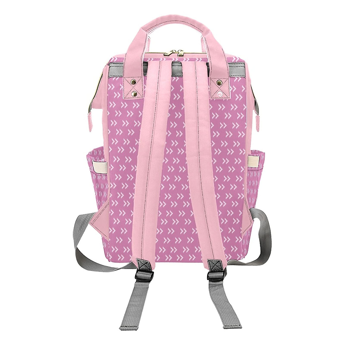 bliblisa Personalized Elephant Floral Pink Diaper Bag Backpack Tote with Name,customized Travel Nappy Mommy Bag Backpack