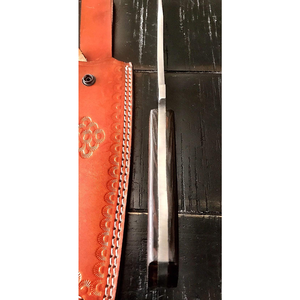 13" Tactical Knife 100% Hand Forged Full Tang Hunting Knife with Walnut Wood Handle D2 Steel Blade Perfect for Camping, Hunting, Indoor, Outdoor Activities