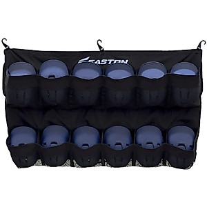 Easton | TEAM HANGING HELMET BAG | Holds 12 Baseball / Softball Helmets | Includes 3 Fence Hooks + Travel Straps