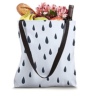 Rain Drops Pattern in Navy on Blue AEV091 Tote Bag