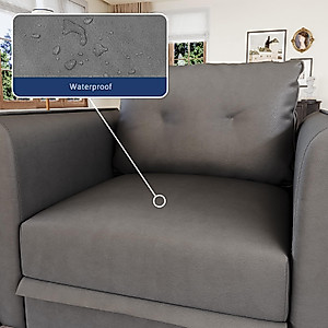 LLappuil Modular Sectional Sofa with Reversible Chaise, U Shaped Couch with Storage, Modern Faux Leather Fabric Sofa with Ottoman, Oversized Sectionals for Living Room, 8 Seat, Dark Grey