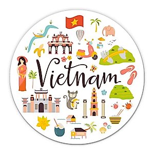 Vietnam Travel - 5" Vinyl Sticker - for Car Laptop I-Pad - Waterproof Decal