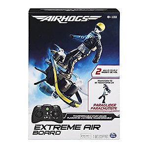 Air Hogs 2-in-1 Extreme Air Board, Transforms from RC Stunt Board to Paraglider, for Ages 8 and Up