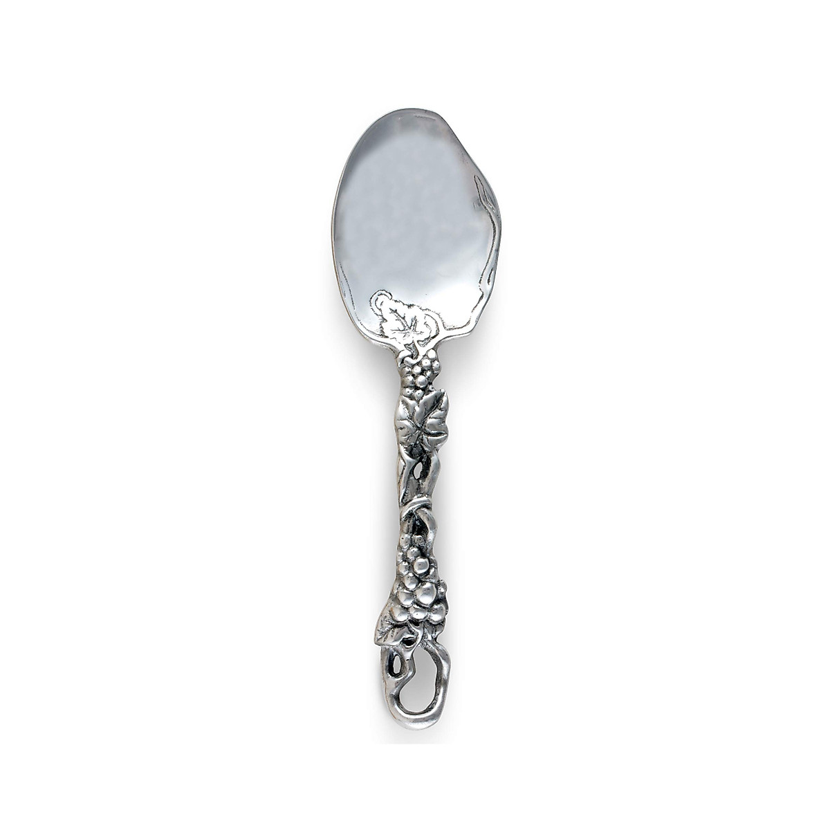 Arthur Court Designs Metal Buffet Serving Spoon in Grape Pattern Sand Casted in Aluminum with Artisan Quality Hand Polished Designer Tarnish-Free 11.5 inch Long