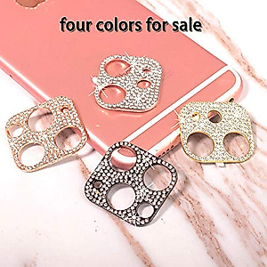 Rear Camera Decorations for iPhone 12 3D Bling Bling Diamond Lens Protective with Flash Hole Ring Anti-Fall Decorate Crystal Rhinestone Sticker iPhone12 Protector Cover Silver