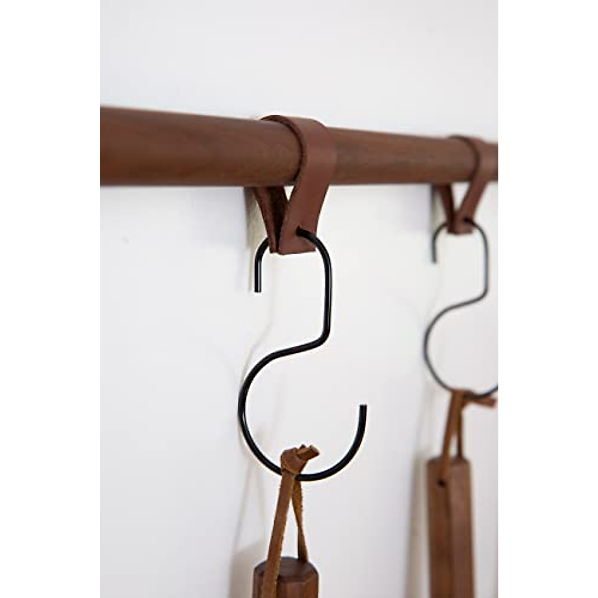 Leather Loop Hooks household storage & organization towel holder kitchen oven hook strap closet pants hook hanger pan hooks jeans hooks [3, 6 or 12 PK]