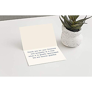 Floral Funeral Sympathy Bereavement Thank You Cards With Envelopes - Message Inside (25, Floral Butterfly)