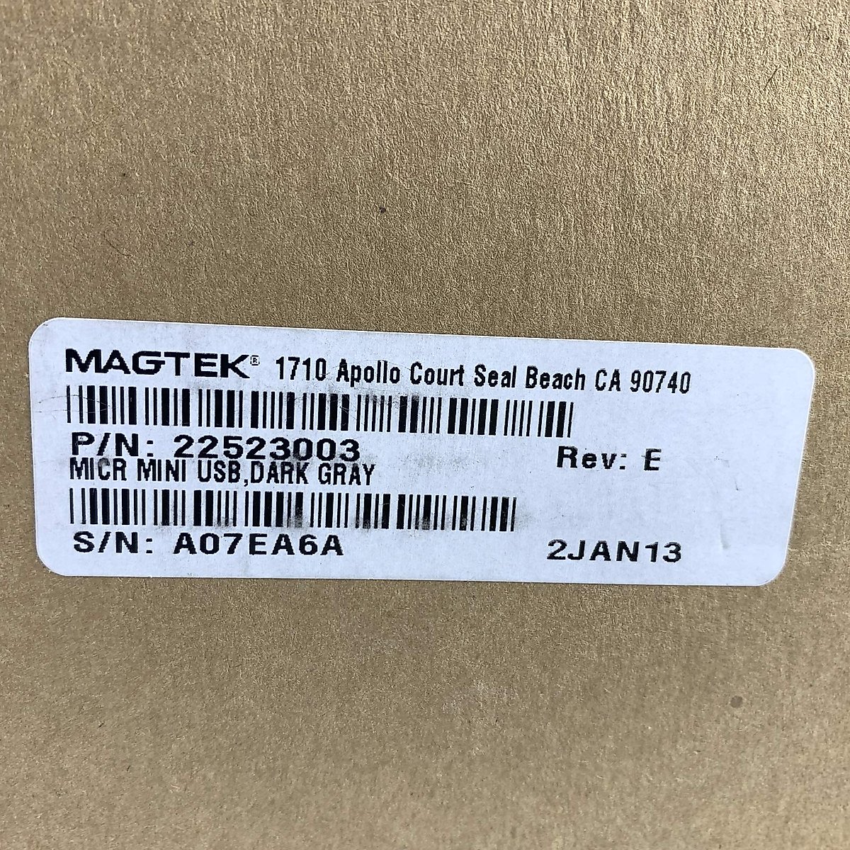 MagTek 22523003 MINIMICR USB Check Reader Gray PWR Included Order Cable Separate