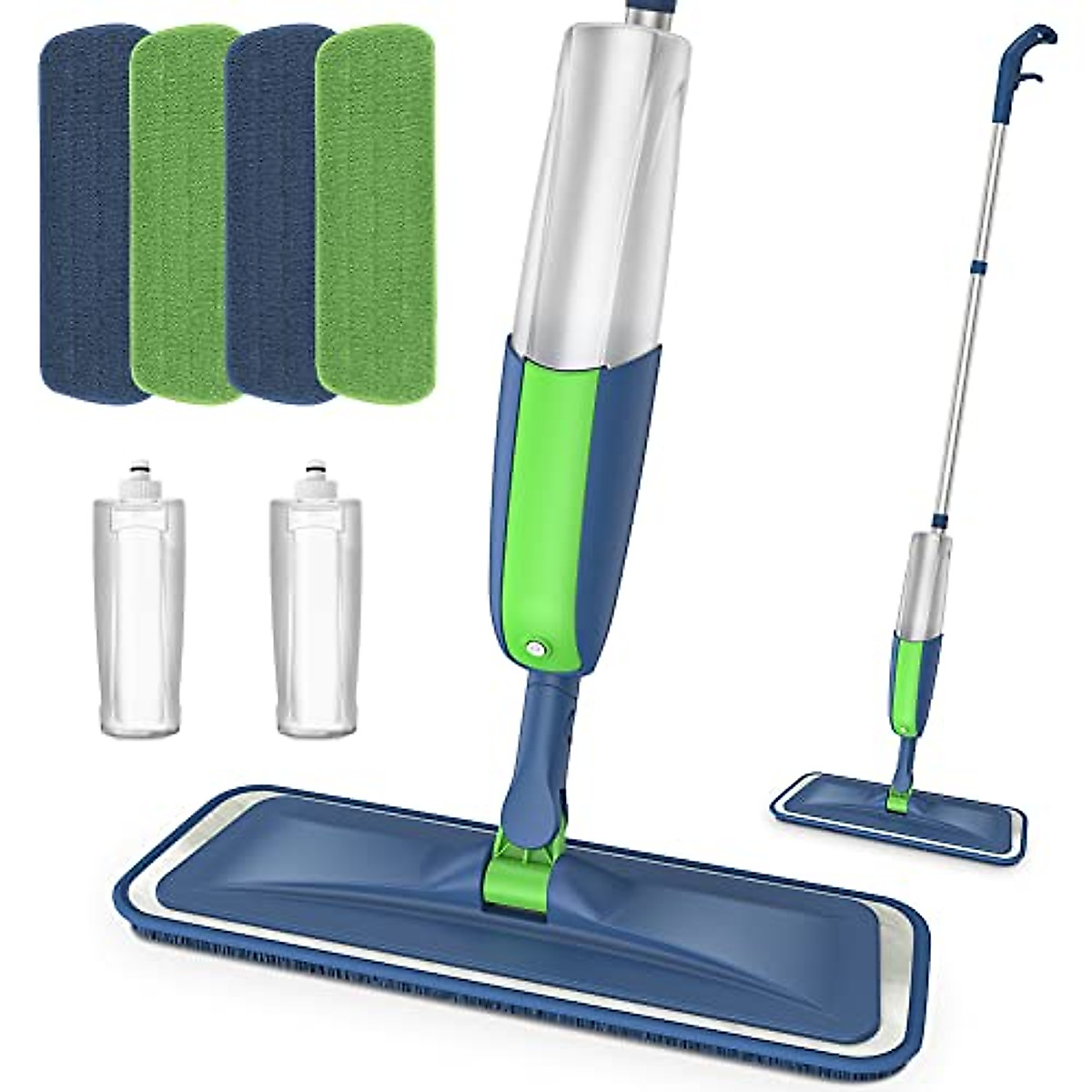 Spray Mops Microfiber Floor Mops for Floor Cleaning - MEXERRIS Wet Mops Dust Mop with 4 Microfiber Pads and 2 Refillable Bottle Wood Floor Cleaning Mop for Hardwood Laminate Tiles Floors Cleaning