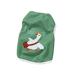 Dog Shirts, Colorful Puppy Sweatshirt, Cartoon Swan Print Cat Dog Sleeveless Top, Breathable Pet Printed T-Shirts for Small Medium Large Boy Girl Doggie Cats Green XS