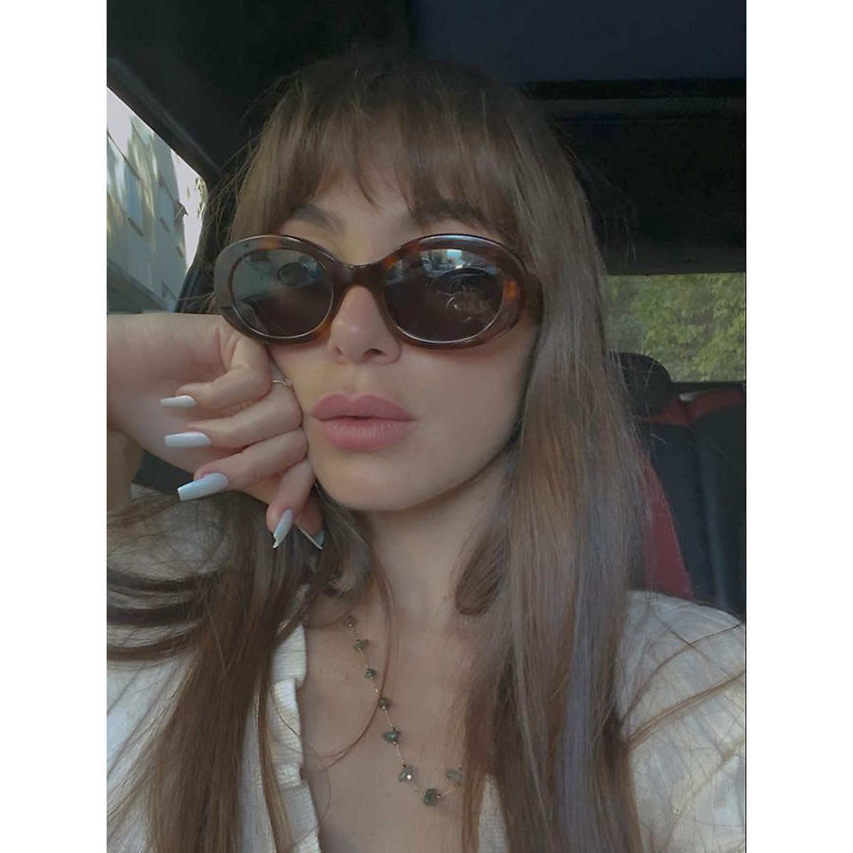 AIEYEZO Modern Oval Sunglasses Thick Chunky Frame Sun Glasses for Women Men Vintage Retro Oval Shaped Goggles (Tortoise/Grey)