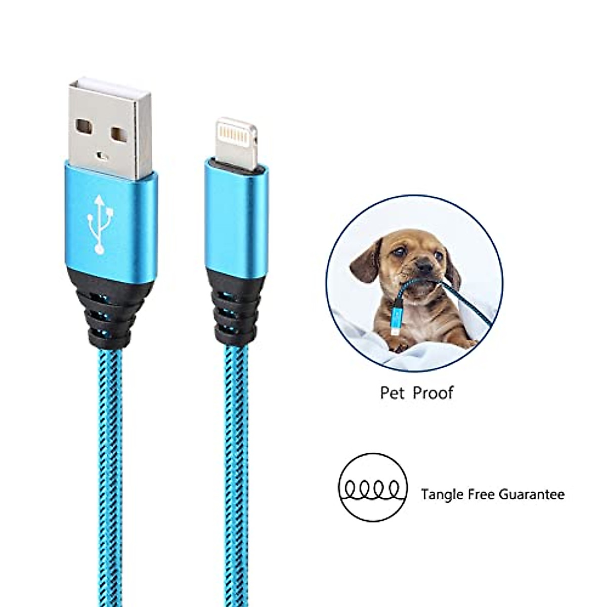 Aurnoet iPhone Charger 5Pack 10FT Lightning Cable Nylon Braided USB Cables Fast Charging Apple MFi Certified Compatible with iPhone 14/13 mini/14/13/12/11 Pro MAX/XR/XS/8/7/Plus/6S/SE/iPad