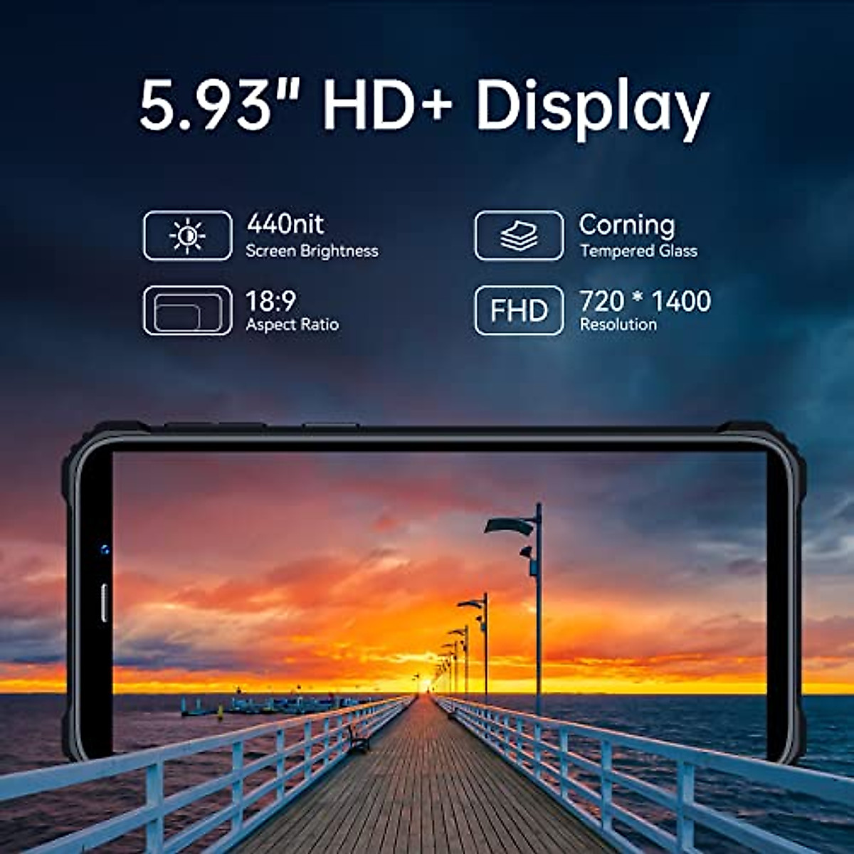 OUKITEL WP20 Pro Rugged Smartphone, 4GB+64GB Octa-Core 5.93" Rugged Phone Android 12, 6300mAh Battery, IP68 Waterproof, 20MP Camera, Global Version 4G LTE Cell Phone, Face ID+Fingerprint, NFC, Orange