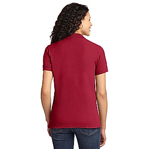 Port & Company Women's 50/50 Pique Polo M Red