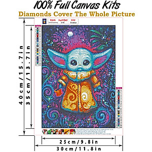 DIY 5D Diamond Painting Movie by Number Kits Full Drills for Adults,Round Drill Cross Crystal Rhinestone Pictures Arts Craft for Home Wall Decor Gift.(Interstellar Baby-1/30X40cm/11.8X15.7inch)