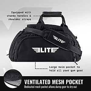 Elite Sports Warrior Series Boxing Mma Bjj Gear Gym Duffel Backpack Bag, Large