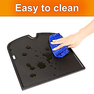 Hisencn Cast Iron Grill Griddle for Weber Traveler Portable Gas Grill, Cooking Griddle for Weber Traveler 9010001 Outdoor BBQ Grill Replacement Part, Black