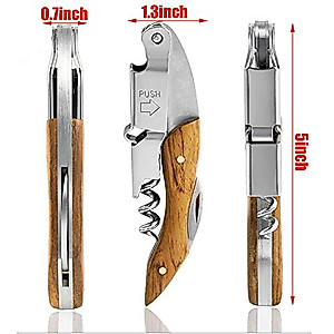 Professional Waiter Corkscrew Wine Key for Bartenders Set of 3,With Long Rosewood Handle Stainless Steel Handle Wine Opener for Bar Restaurant Waiters, Sommelier, Bartend (Big Wood 3 Packs)