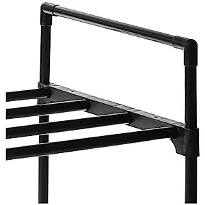 SONGMICS Shoe Rack, 2 Tier Shoe Organizer, Metal Shoe Storage Shelf for 10 Pairs of Shoes, Easy to Assemble, Entryway, Black ULSA12BK