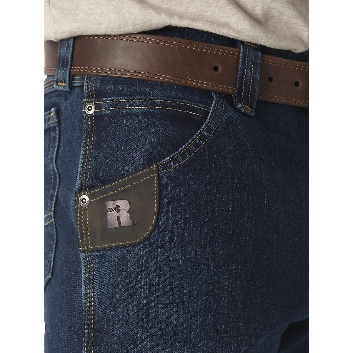 Wrangler Riggs Workwear Men's Advanced Comfort Five Pocket Jean, dark tint, 42x32