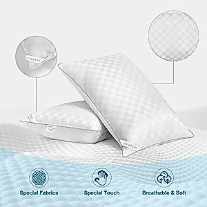 Swandream King Size Pillows Set of 2, Soft and Skin Friendly Down Alternative Pillow for Sleeping, Breathable Pillow for Back, Stomach or Side Sleepers, Grey, 20 * 36 Inches