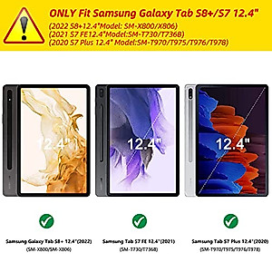 ZtotopCase for Samsung Galaxy Tab S7 FE 5G/S7 Plus/S8 Plus 12.4 Inch Tablet [5 Magnetic Stand Angles],Auto Wake/Sleep, Premium PU Leather Smart Cover for Galaxy S8+ 2022/S7 FE 2021/S7+ 2020,Black