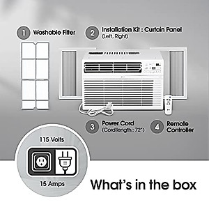 LG 10000 BTU Window Air Conditioners [2023 New] Remote Control WiFi App Ultra-Quite Washable Filter Cools 450Sq.Ft for Medium & Large Room AC Unit air conditioner Easy Install White LW1017ERSM1