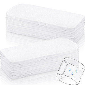 Tondiamo 20 Pieces Dog Diaper Pads Washable Reusable Replaceable Diapers Liner Pads for Small Medium Dog (Male, Medium) white