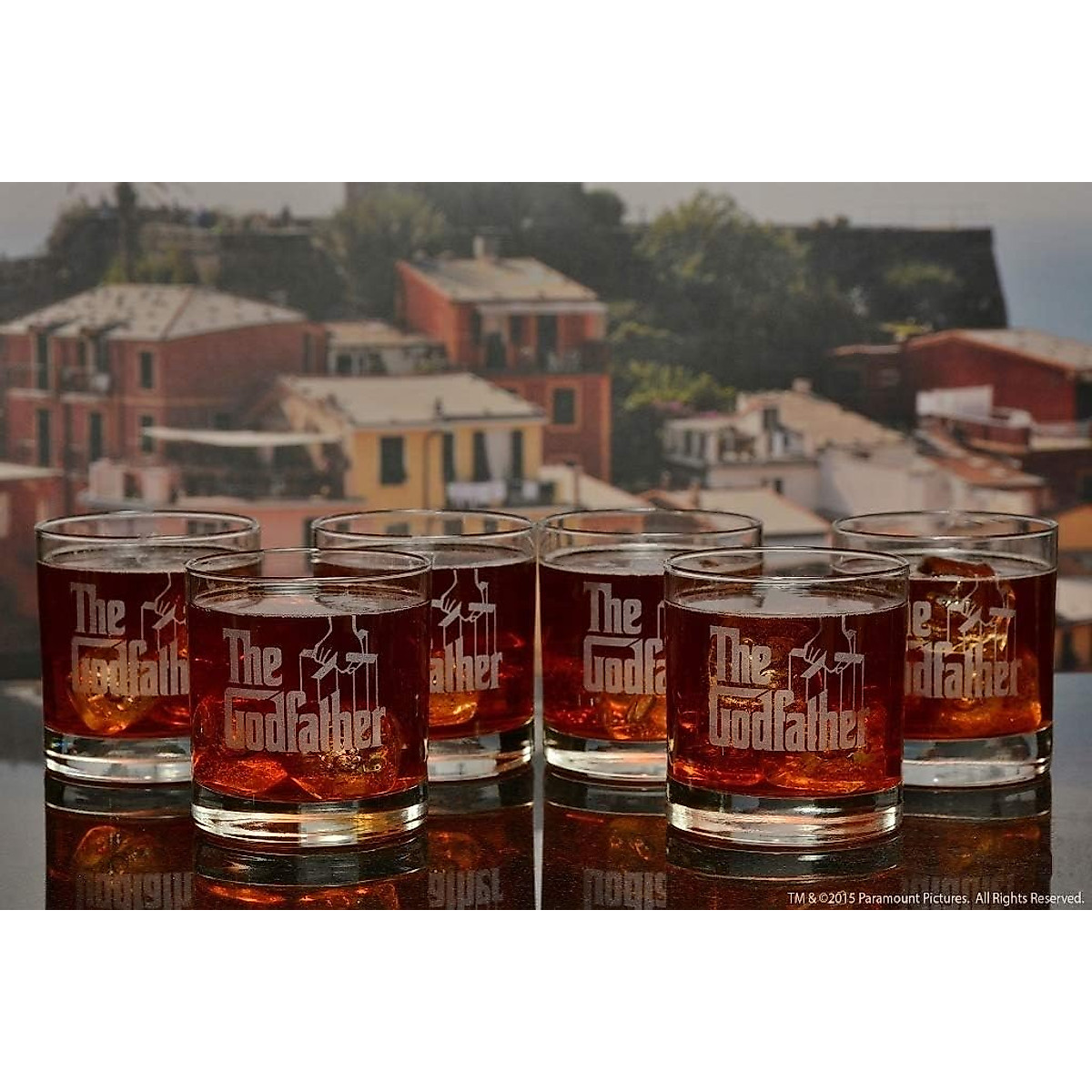 The Godfather Etched Whiskey Glass Set - with Logo & 6 Unique Quotes - Officially Licensed, Premium Quality, Handcrafted Glassware, 11 oz. A Perfect Collectible Rocks Glass Set