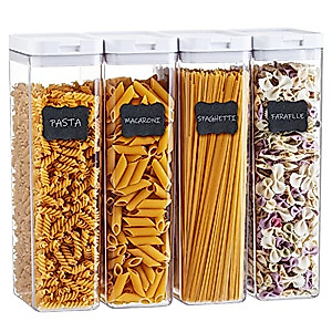 TAILINK Food Storage Containers 4 Pieces, BPA Free Plastic Airtight Food Storage Containers with Lids, Extra Large Tall Kitchen Pantry Organization and Storage for Dry Food, Flour, Sugar and Cereal
