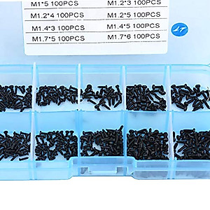 Small Screw, M1 M1.2 M1.4 M1.7 1000pcs Selftapping Screw Head Stainless Steel Rust-resistant for Laptop Repair for Phone