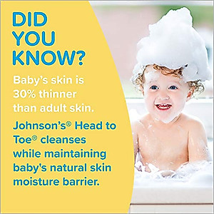 Johnson's Baby Head-to-Toe Gentle Baby Body Wash & Shampoo, Tear-Free, Sulfate-Free & Hypoallergenic Bath Wash & Shampoo for Baby's Sensitive Skin & Hair, Washes Away 99.9% of Germs 10.2 fl. oz