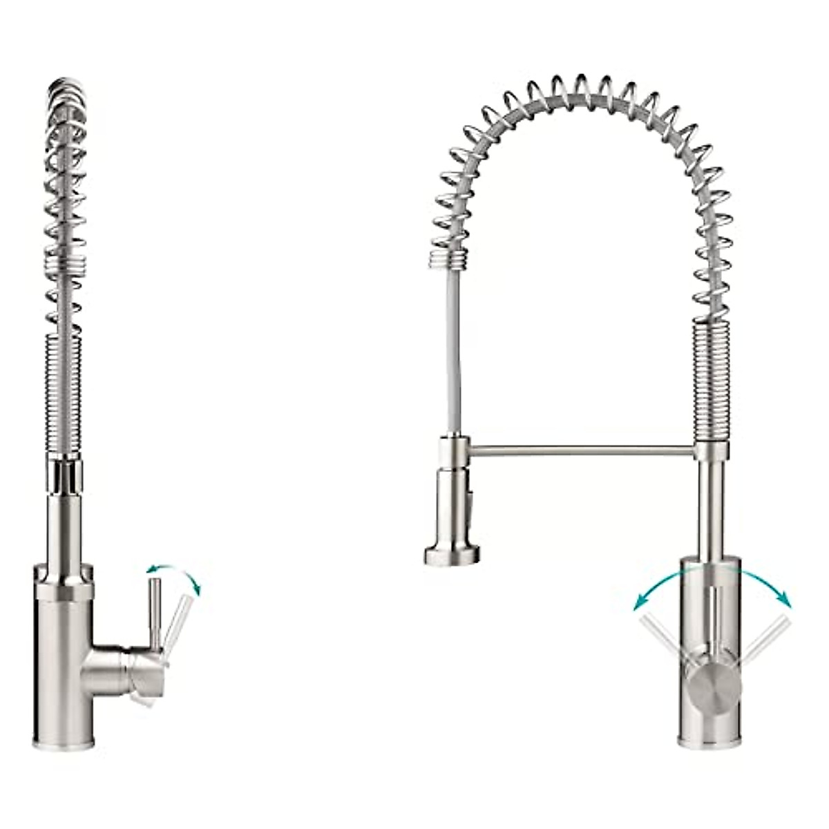 Miseno MNO281SS Miseno MK281A Professional Series Pre-Rinse Kitchen Faucet with Multi-Flow Spray Head - Includes Optional Deck Plate