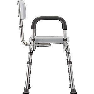 NOVA Medical Products Shower & Bath Chair with Back & Arms & Hygienic Design, White, 1 Count