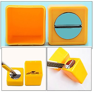 ORFOFE 3pcs Boxes Razor Blade Disposal Container Razor Blade Scraper Abs Yellow Blades Recycling Case Waste Blades Container