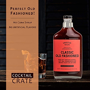 Cocktail Crate Old Fashioned Drink Mixer | Makes 34 Cocktails | Award-Winning Mixer for Classic Old Fashioned | Premium Syrup Handcrafted with Aromatic Bitters & Demerara Sugar | 12.7oz, 2 pack