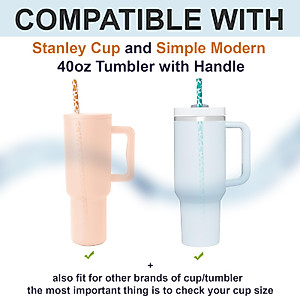 MLKSI Silicone Straw Replacement for Stanley Cup, 8 Pack Reusable Long Rubber Straw for Stanley Cup & Simple Modern Tumbler with Handle, Cup Straw for Stanley Quencher Cup Accessories