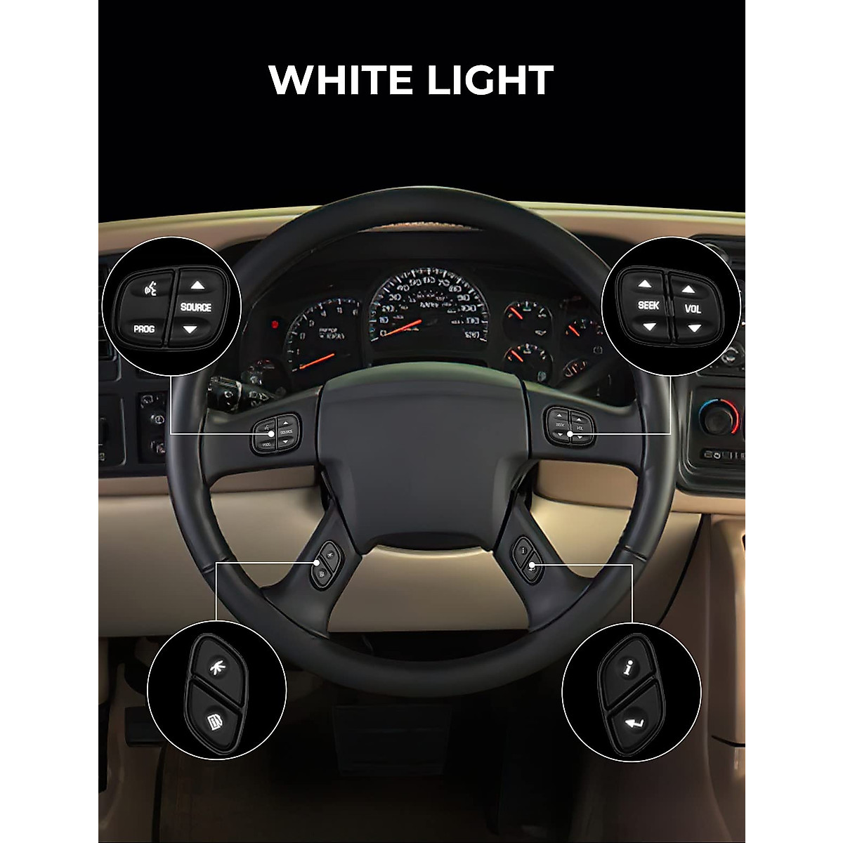 JOYTUTUS Steering Wheel Radio Control Switch Buttons fits Silverado Sierra 2003-2007, Trailblazer & Envoy 2004-2009, Tahoe & Yukon 2003-2006, Replaces OE# 21997738, 21997739, 1999442, 1999443